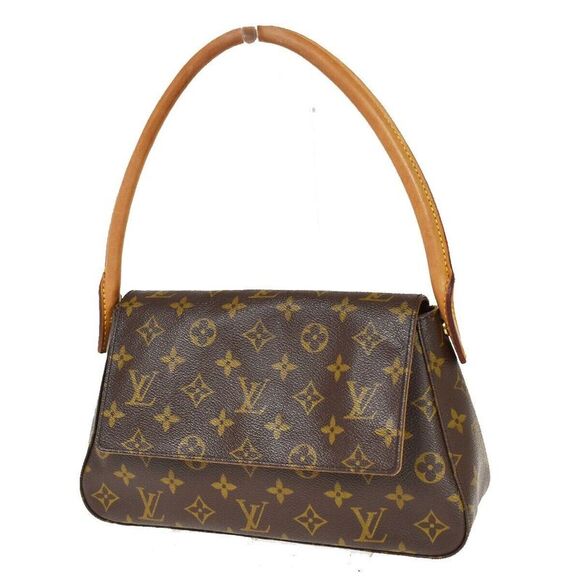 Louis Vuitton | Bags | Louis Vuitton Mini Looping Brown Canvas Shoulder ...